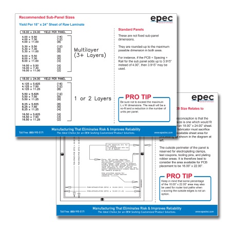 Recommended Sub-Panel Sizes for Printed Circuit Boards Tip Sheets